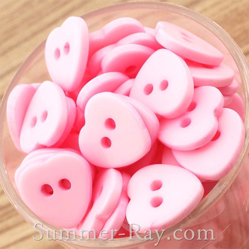 Doll Buttons Heart (2eye) - 100 pieces – Summer-Ray.com