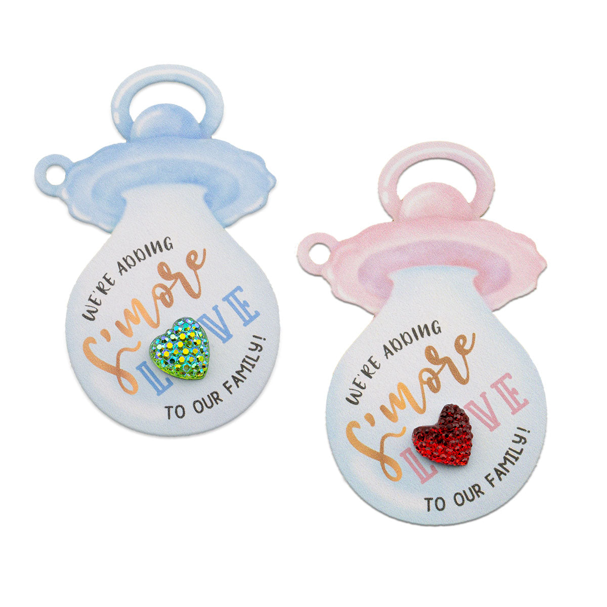 We're Adding S'More Love Baby Pacifier Baby Shower Tags with Rhineston ...