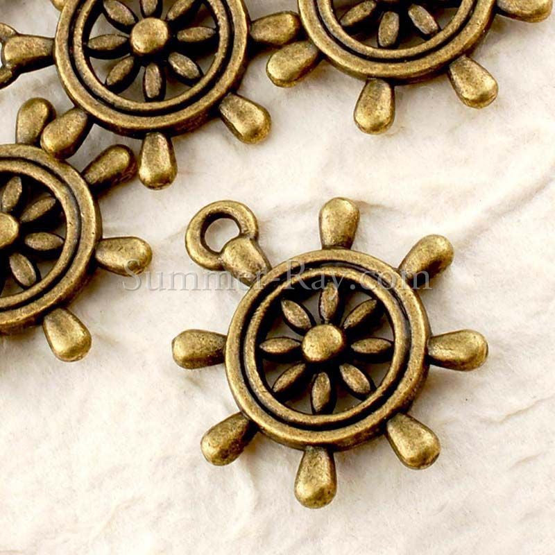 Tibetan Antique Bronze Helm Wheel Charm Pendant – Summer-Ray.com