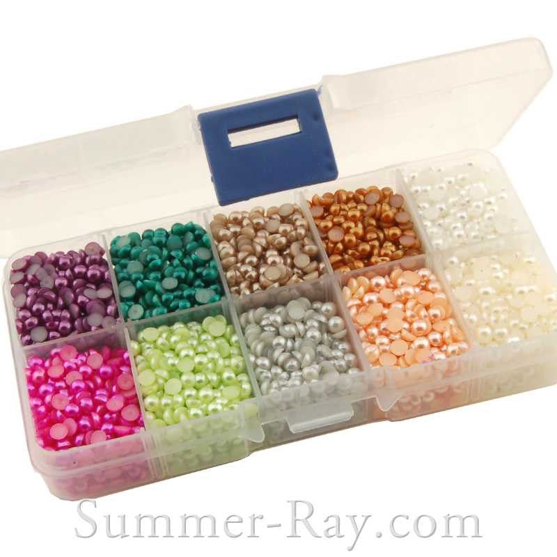 Flat Back Pearls 4mm Mixed Color in Storage Box - 5000 pieces – Summer ...