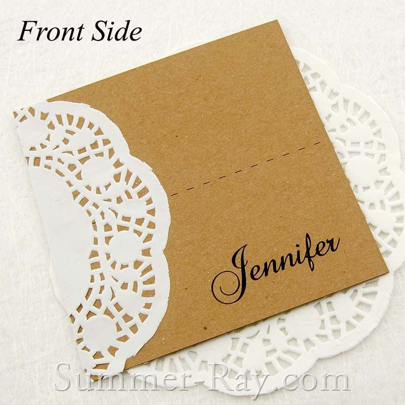 DIY Personalized Doily Kraft Place Cards – Summer-Ray.com