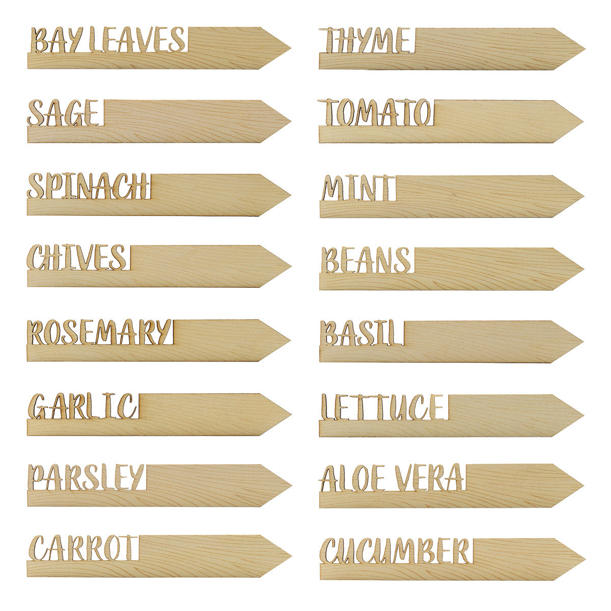 Wooden Potted Plant Markers with Engraving and Plant Names – Summer-Ray.com