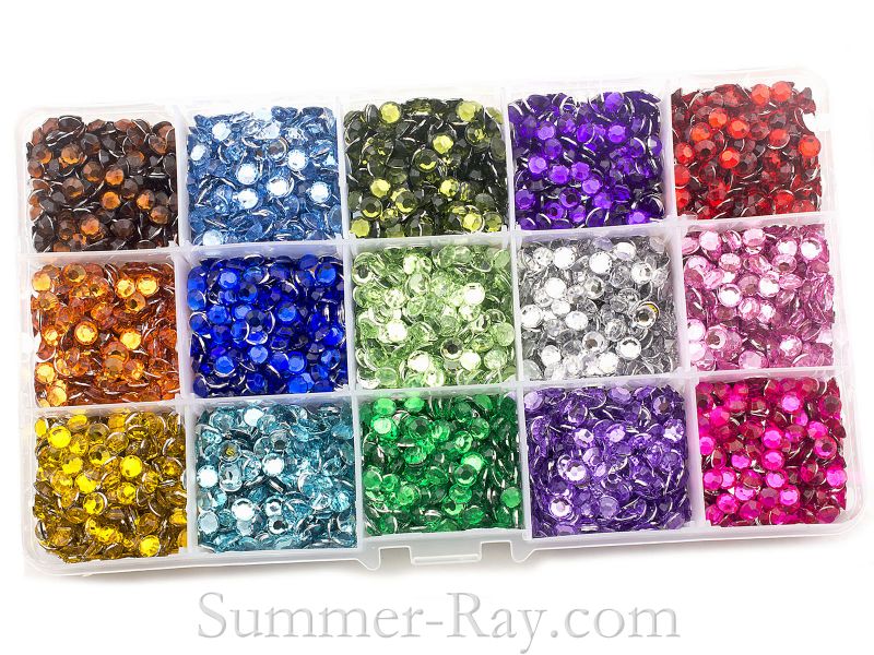Rhinestones 5mm Mixed Color in Storage Box - 4500 pieces – Summer-Ray.com
