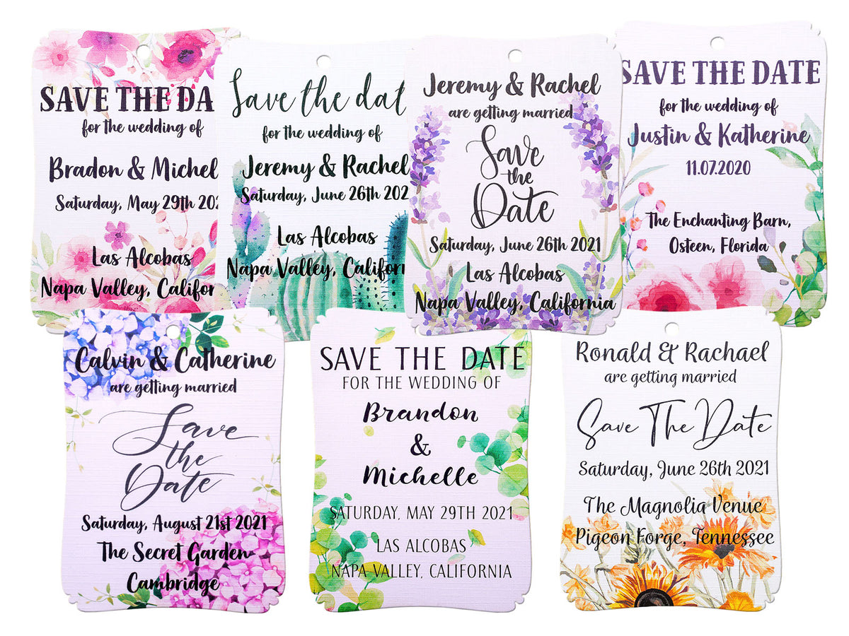 Personalized Save The Date Tags Invitation for Rustic Wedding with Wat ...
