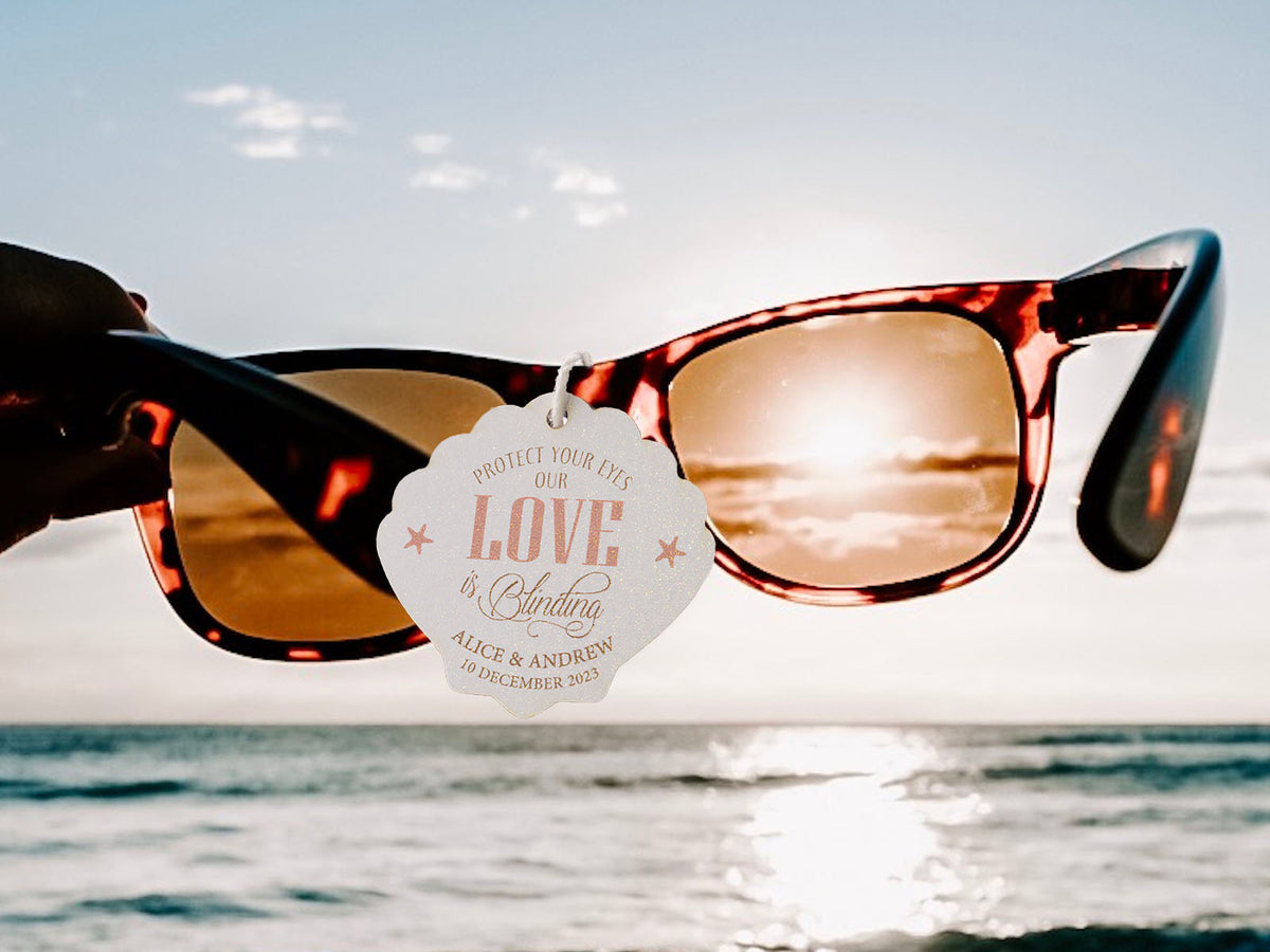 Personalized Wedding Gift Tags Our Love is Blinding Beach Themed Weddi ...
