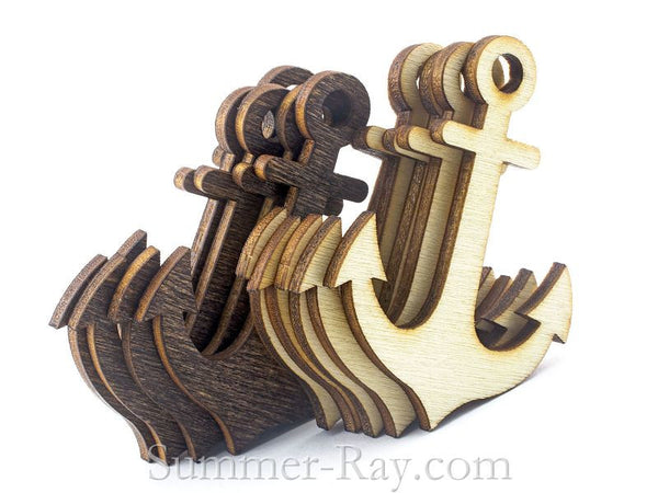 Laser Cut Monogrammed Wood Anchor Anchor Style 1 MDF Wood Shape